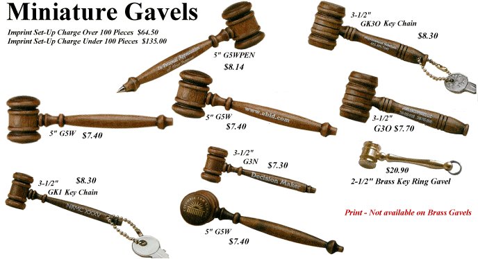 Miniature Gavels Page