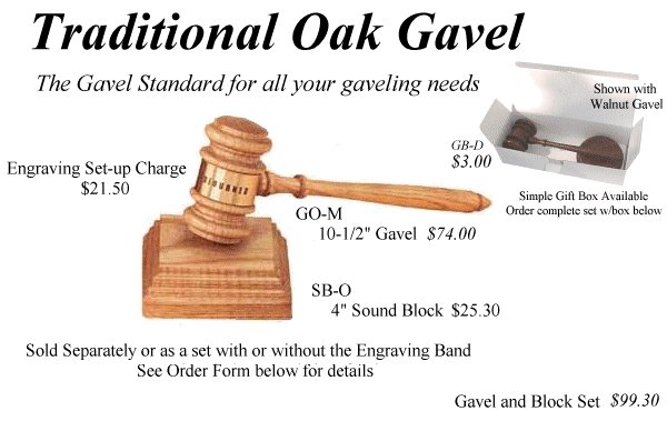 Traditional Oak Gavel Page